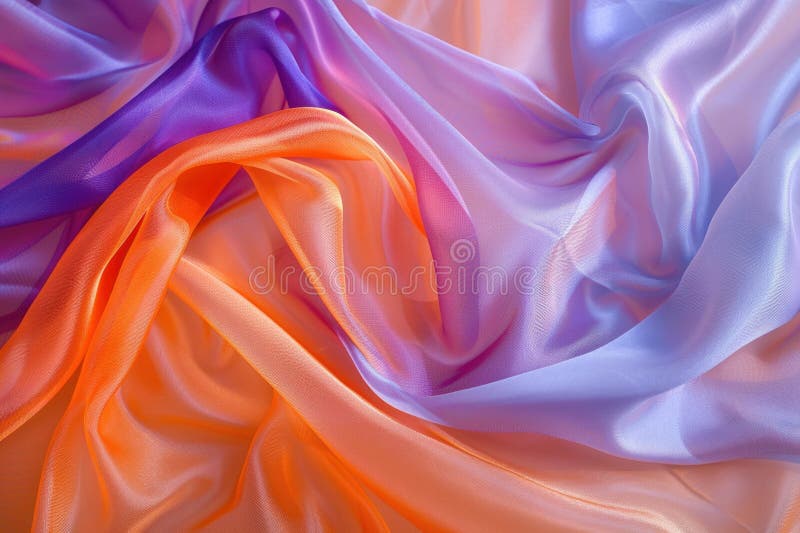 Abstract Purple Orange Blue Fabric Background Showing Silk Texture ...