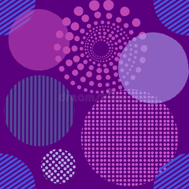 Abstract Purple Pantone Seamless Pattern, Circle Round Shape Shiny ...