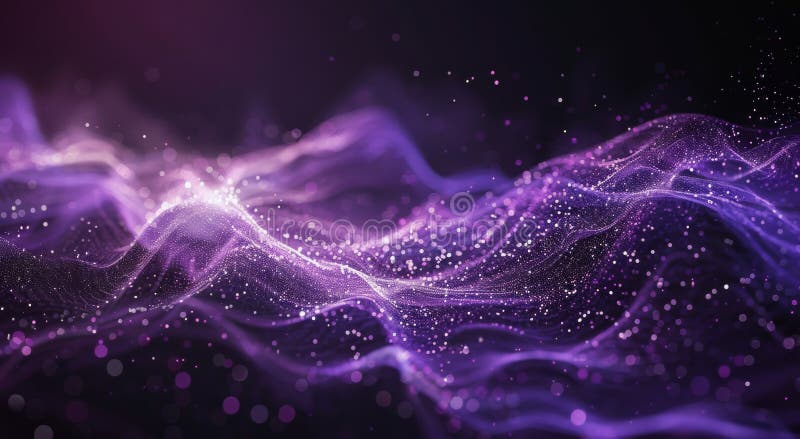 Abstract Purple Particle Wave Background Stock Photo - Image of sparkle ...
