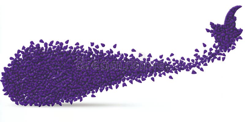 Abstract Purple Particles Flowing in a Dynamic Crescent Moon Shape ...