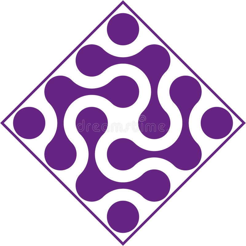 Abstract Purple Pattern. Geometric Diamond Shape. Fluid Organic Forms ...