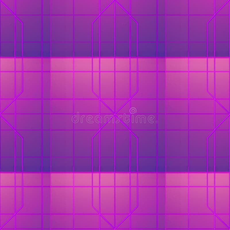 Abstract Purple Pattern with Geometric Shapes and Grids in a Symmetrical Design Stock ...