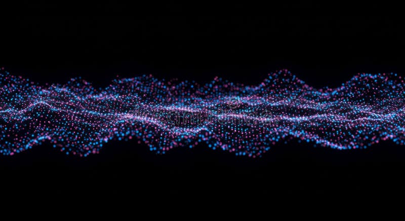 Abstract Purple Pink Blue Particle Wave Background Stock Illustration - Illustration of flow ...