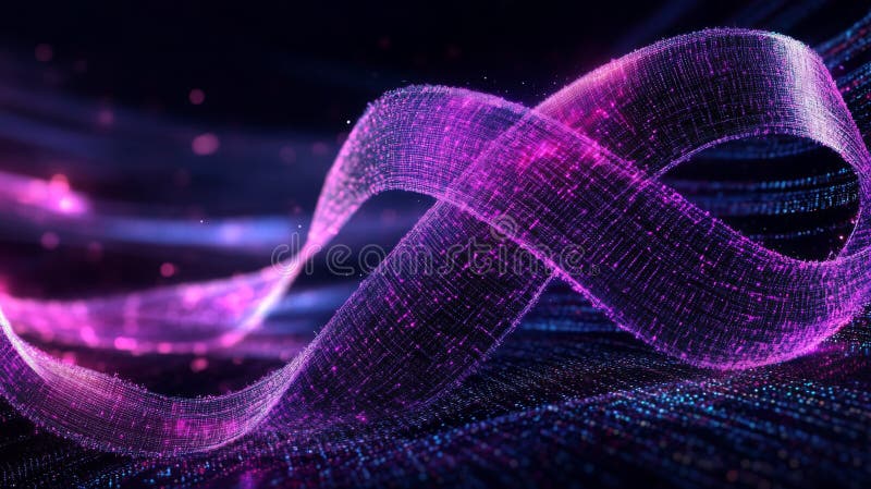 Abstract Purple Pink Blue Particle Wave Flowing Energy Stock ...