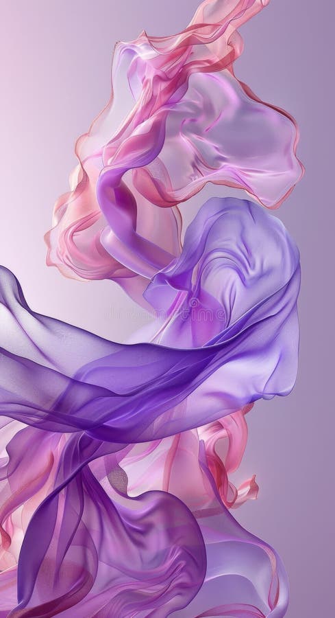 Abstract Purple and Pink Flowing Fabric on a Gradient Background Stock ...