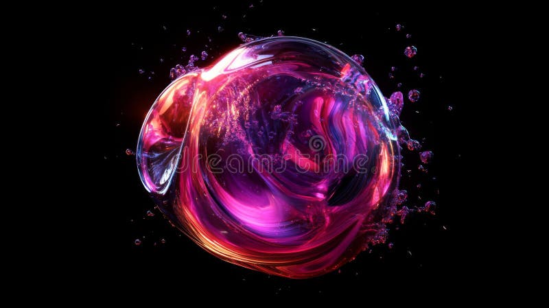 Abstract Purple Pink Fluid Sphere with Dynamic Motion Stock Illustration - Illustration of ...