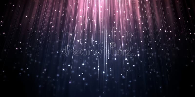 Abstract Purple and Pink Light Rays with Sparkling Particles Background ...
