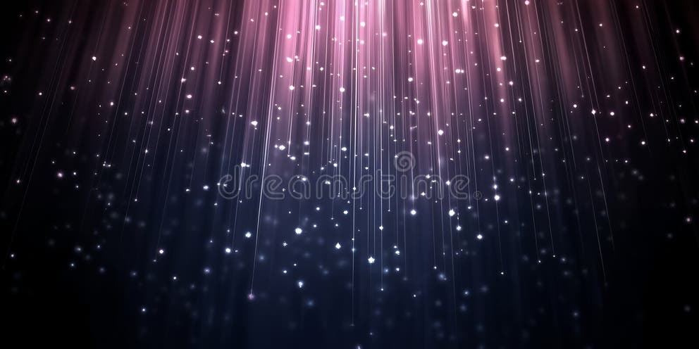 Abstract Purple and Pink Light Rays with Sparkling Particles Background ...
