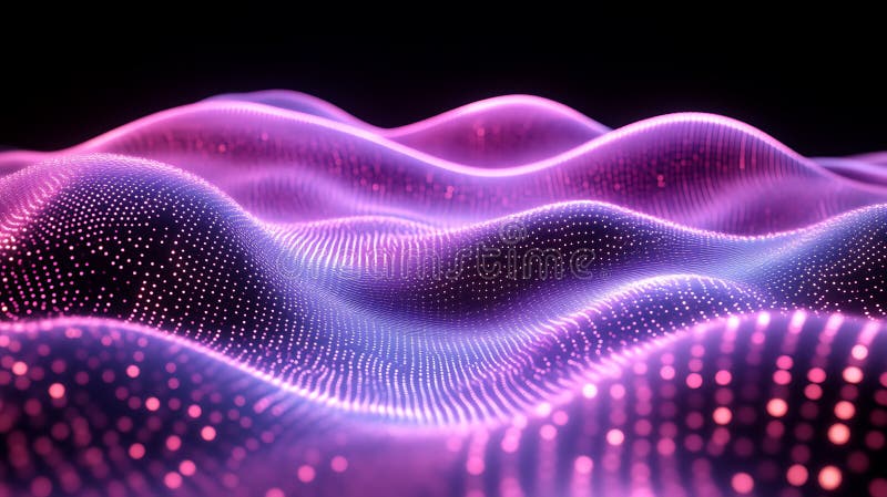 Abstract Purple and Pink Light Wave Pattern Stock Illustration ...