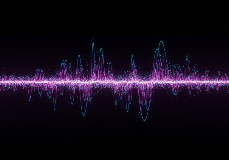Abstract Purple Pink Sound Wave Visualization Stock Illustration ...