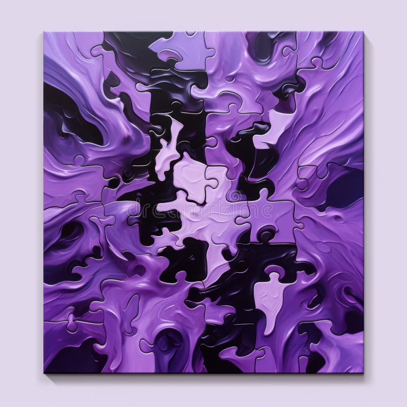 Abstract Purple Puzzle a Modern Artistic Design Featuring Dynamic and ...