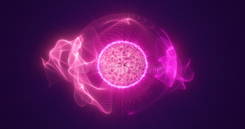 Abstract Purple Round Sphere Energy Molecule from Futuristic High-tech ...