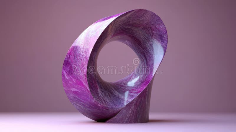 Abstract Purple Sculpture with Swirling Patterns, Creating a Visually ...