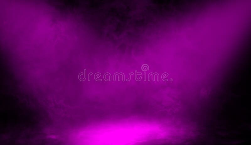 Abstract Purple Spotlight with Mist Fog on Background. Smoke Stage ...