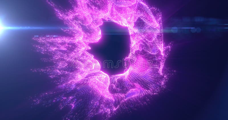 Abstract Purple Stream of Light with Digital Textures, Creating a ...