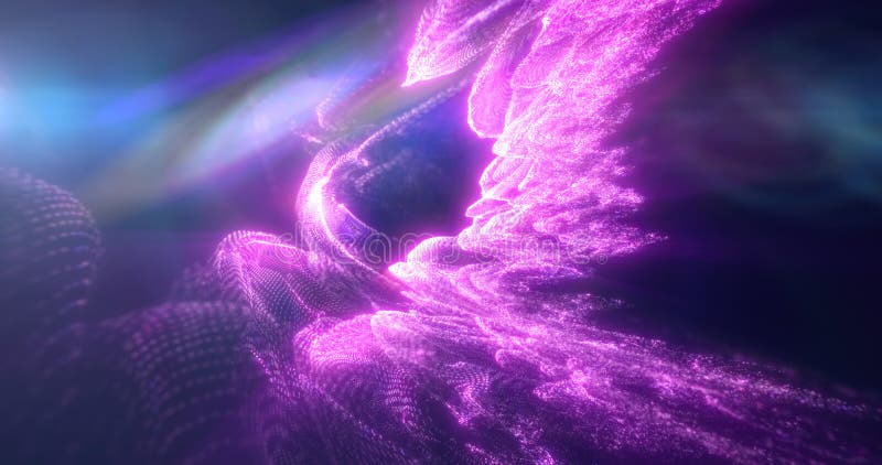 Abstract Purple Stream of Light with Digital Textures, Creating a ...