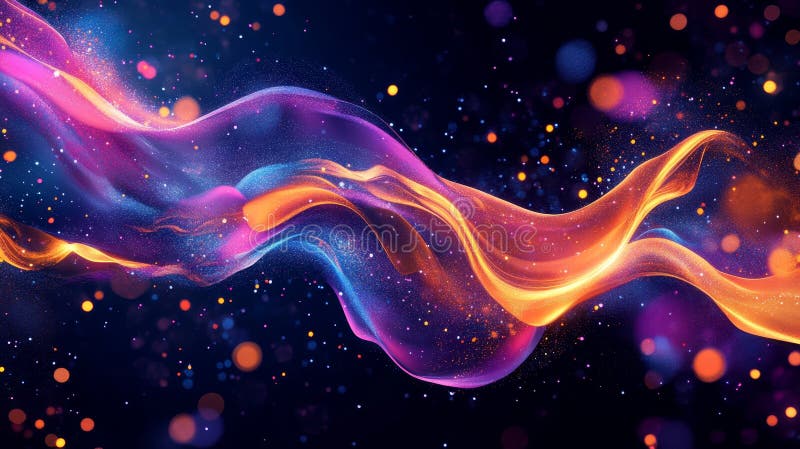 Abstract Purple Technology Waves with Bokeh Effect, Creative Design ...