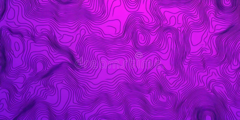 Abstract Purple Topographic Map Background Design Fluid Wavy Lines ...