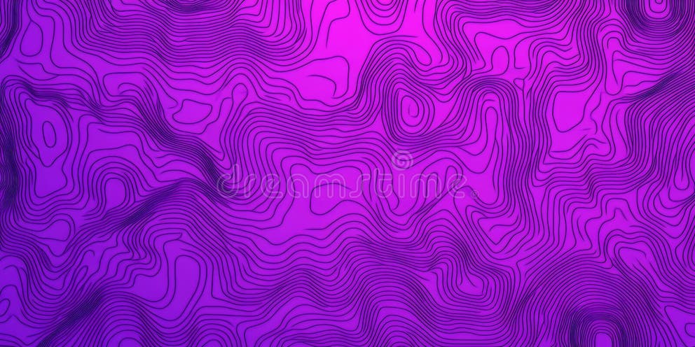 Abstract Purple Topographic Map Background Design Fluid Wavy Lines ...