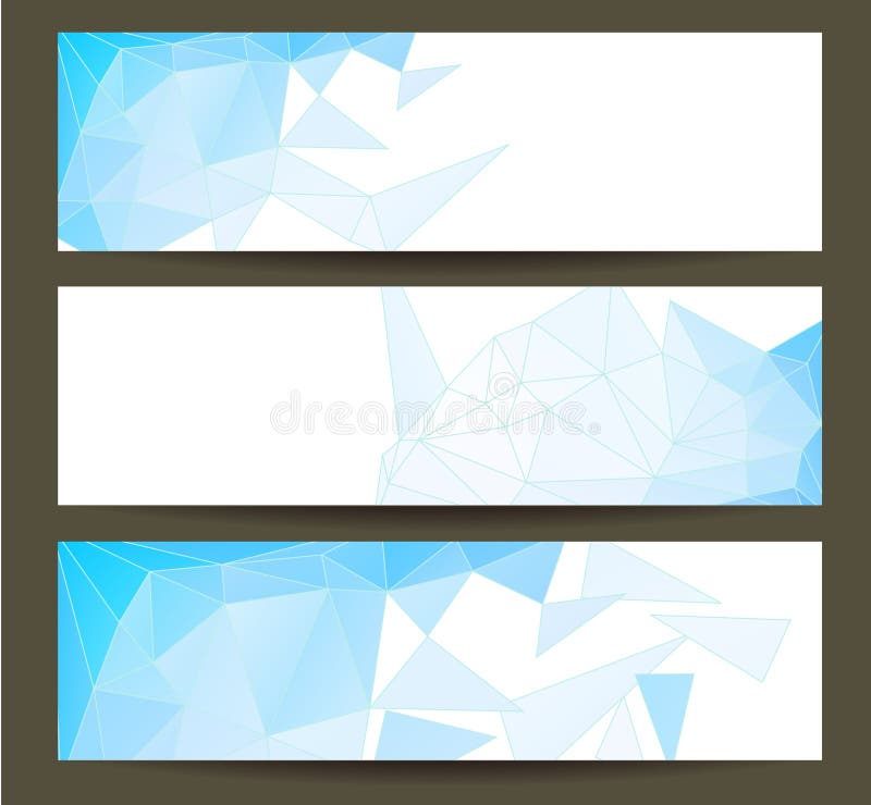Abstract Purple Triangular Polygonal Banners Set Stock Vector ...