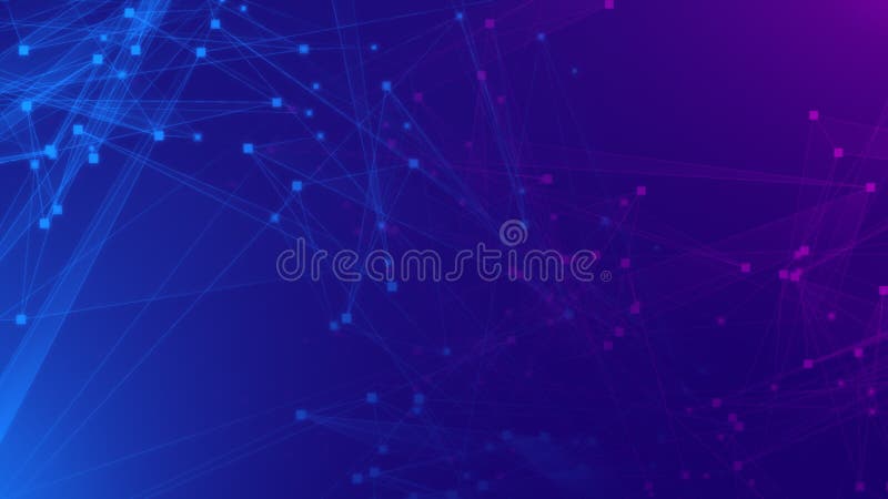Abstract Purple Violet and Blue Polygon Tech Network with Connect ...