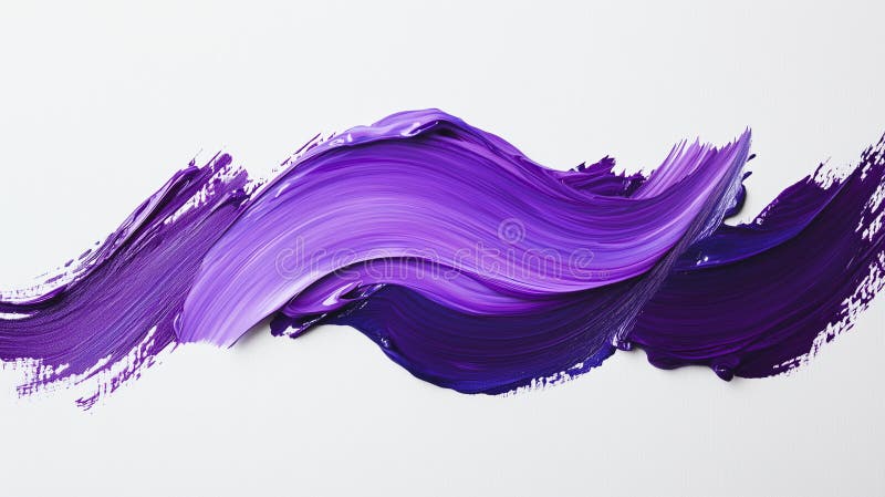 Abstract Purple and Violet Paint Stroke Flowing in a Smooth Wave Across ...