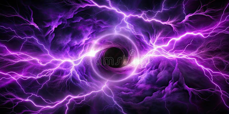 Abstract Purple Vortex of Electrical Energy and Cosmic Lightning. Generative AI Stock ...