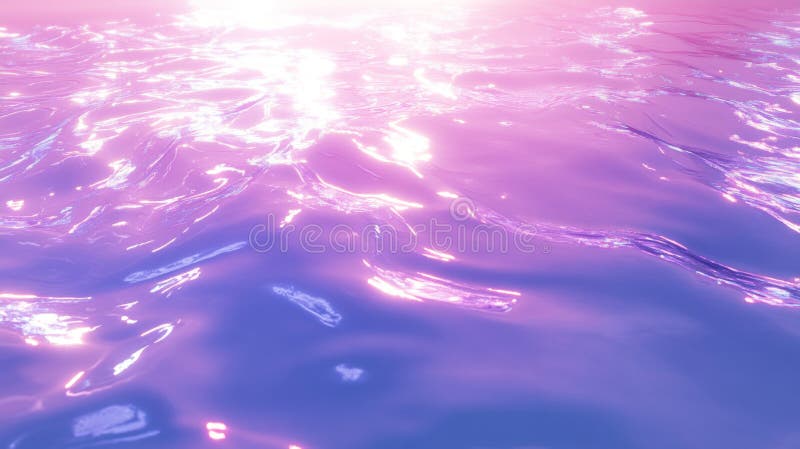 Abstract Purple Water Surface Glowing Light Reflections Stock ...