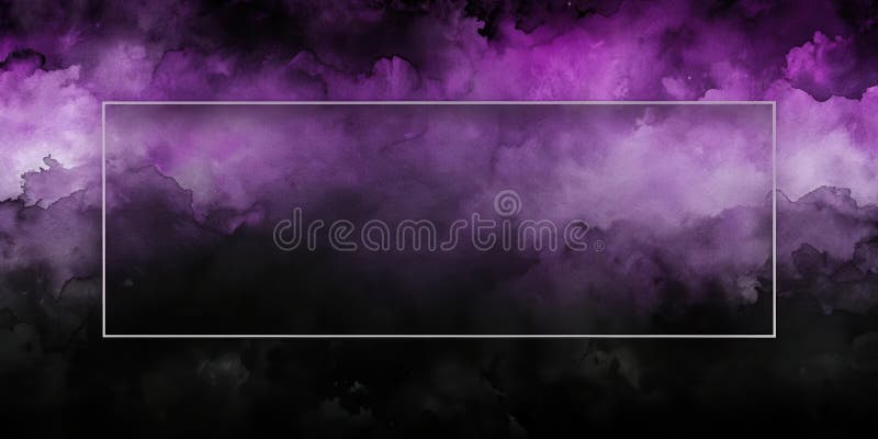 Abstract Purple Watercolor Background with a Rectangular Frame for Text ...