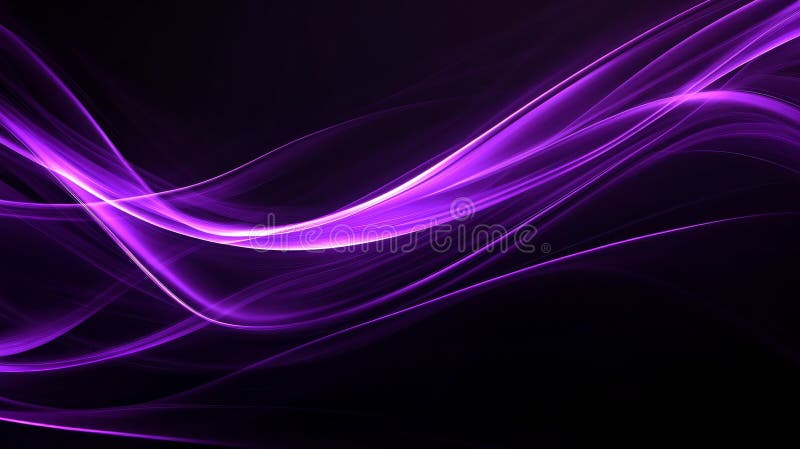 Abstract Purple Wave Composition Glowing Lines, Dark Background ...