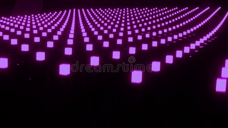 Abstract Purple Wave Dots Squares on Black Background. VJ Loop Backdrop ...