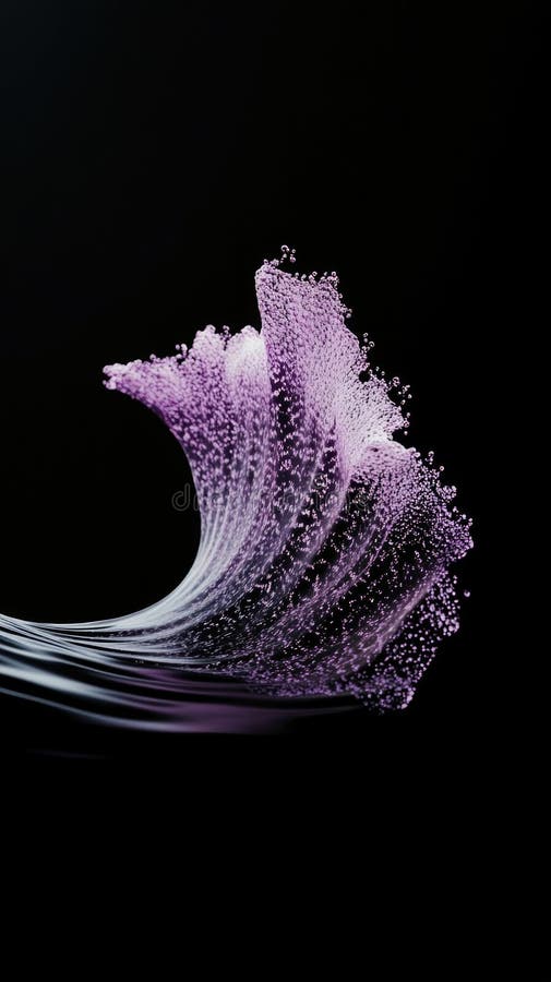 Abstract Purple Wave: Elegant Flow of Particles Against Black ...