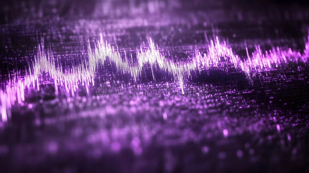 Abstract Purple Waveform on Dark Surface with Blurred Background and ...