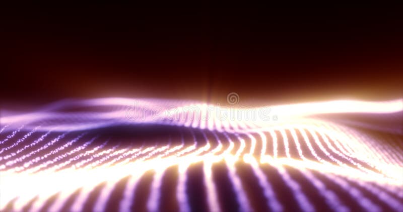 Abstract Purple Waves from Glowing Particles and Lines Futuristic Hi ...