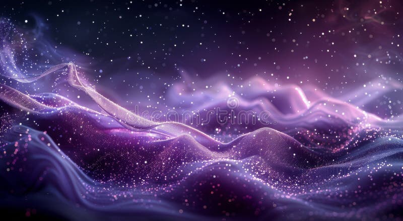 Abstract Purple and White Glitter Waves with Falling Sparkle Stock ...
