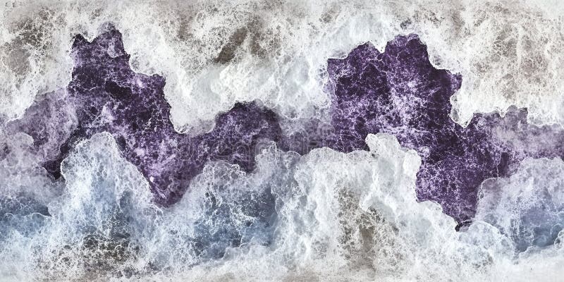 Abstract Purple White Waves Texture Seamless Ocean Foam Design Stock ...