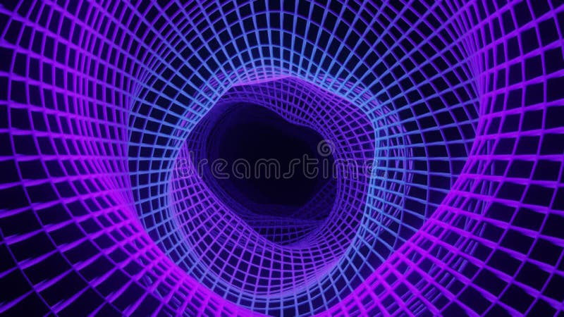 Abstract Purple Wireframe Wave Tunnel Loop Animation Background Stock ...