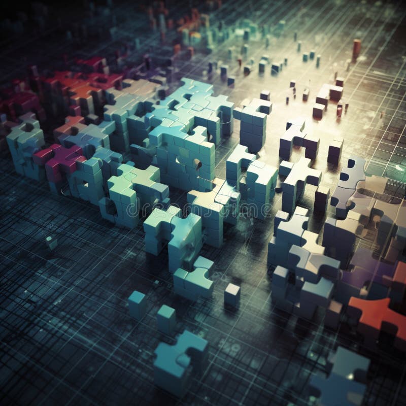 Abstract Puzzle Made of Financial Charts and Graphs for Piecing ...