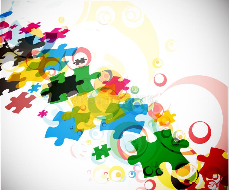 Abstract Banner with Puzzle Pieces Stock Illustration - Illustration of ...