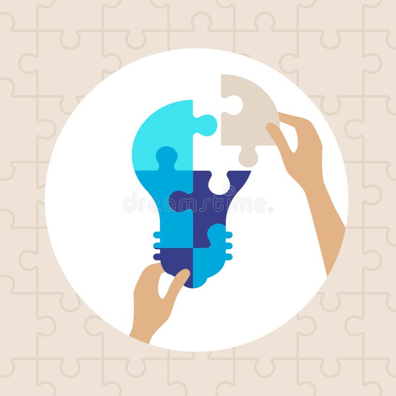 Abstract Puzzle Pieces Concept Design Stock Illustration - Illustration ...