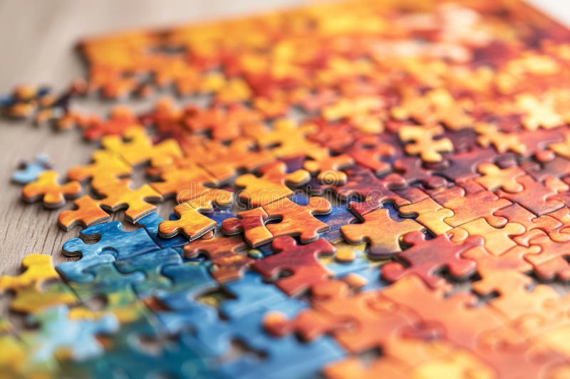Abstract Puzzle Pieces with a Watercolor Design, Symbolizing Diversity ...