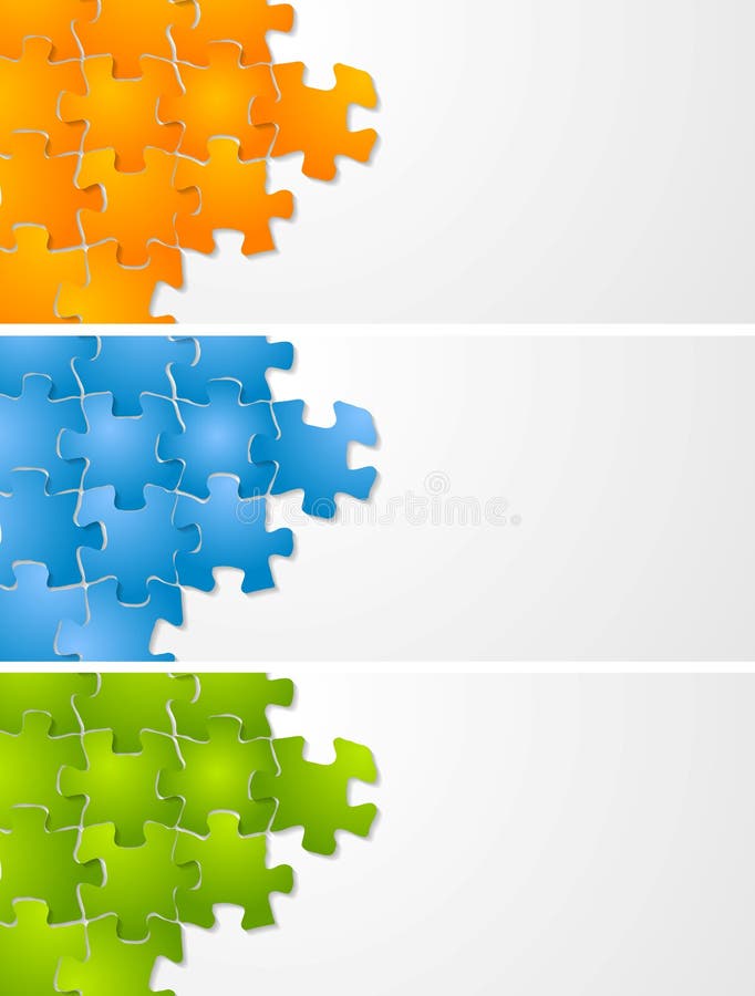 Puzzle banners stock photo. Image of communication, design - 25978202