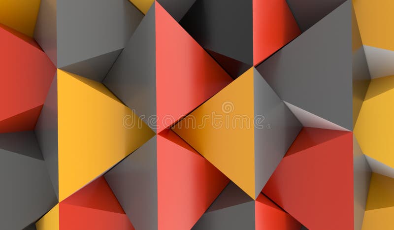Abstract Pyramid Background with Orange Red and Grey Colors Stock ...