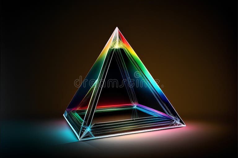 Abstract Pyramid on a Dark Background, 3d Rendering. Computer Digital ...