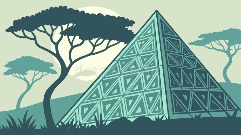 Abstract Pyramid with Intricate Patterns. Modern Flat Vector Design ...