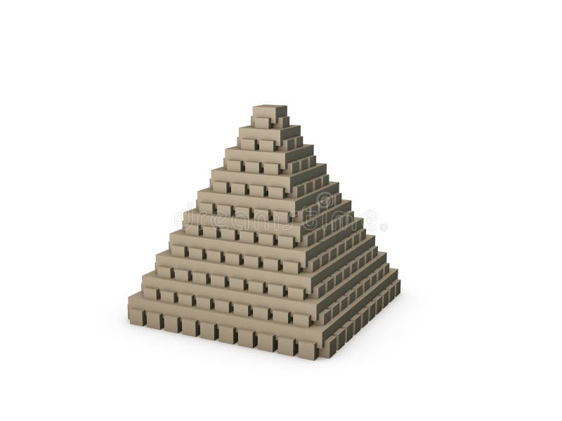 Abstract Pyramid. Isolated on White Background. 3D Rendering Ill Stock ...