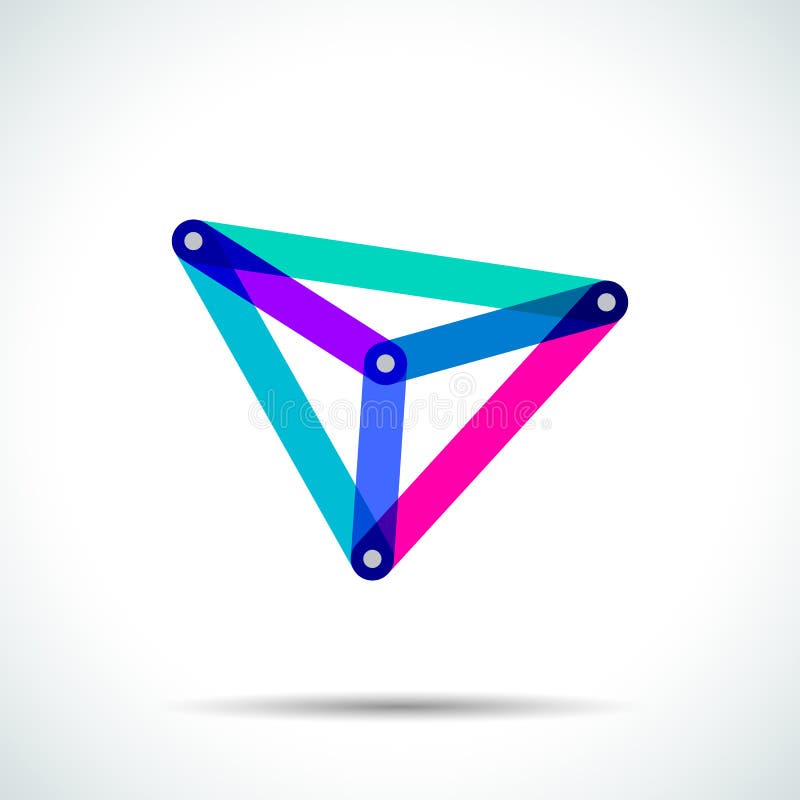 Abstract Pyramid Logo with Intersecting Transparent Lines Stock Vector ...