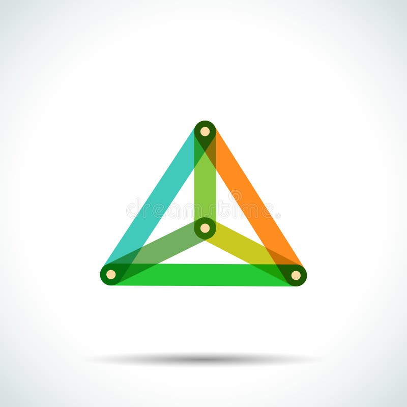 Abstract Pyramid Logo with Intersecting Transparent Lines Stock Vector ...