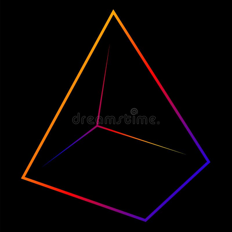 Abstract Pyramid Logo of Lines and Contours with Gradient Color Stock ...