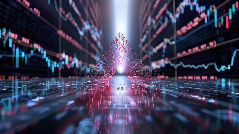 Abstract Pyramid Over Stock Market Chart Data Visualization Financial ...